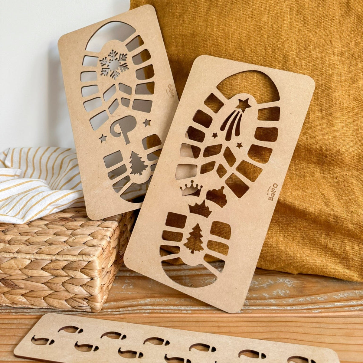 Huellas Papá Noel, Reyes Magos y Duende Travieso — Plátano Baloo